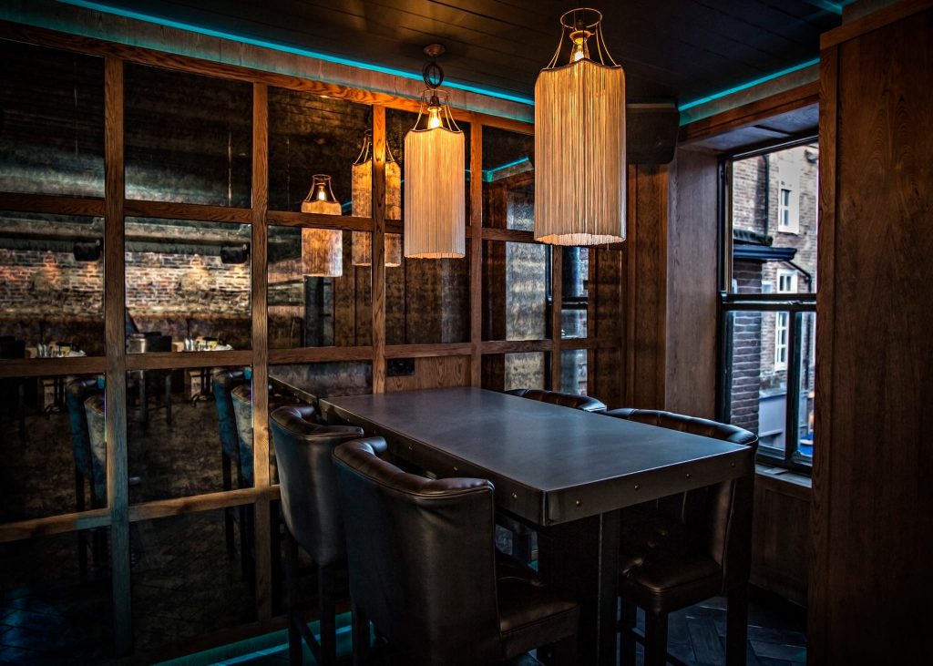 Luxurious bar design at Bar Fibre, Leeds - Beckett & Beckett Interiors